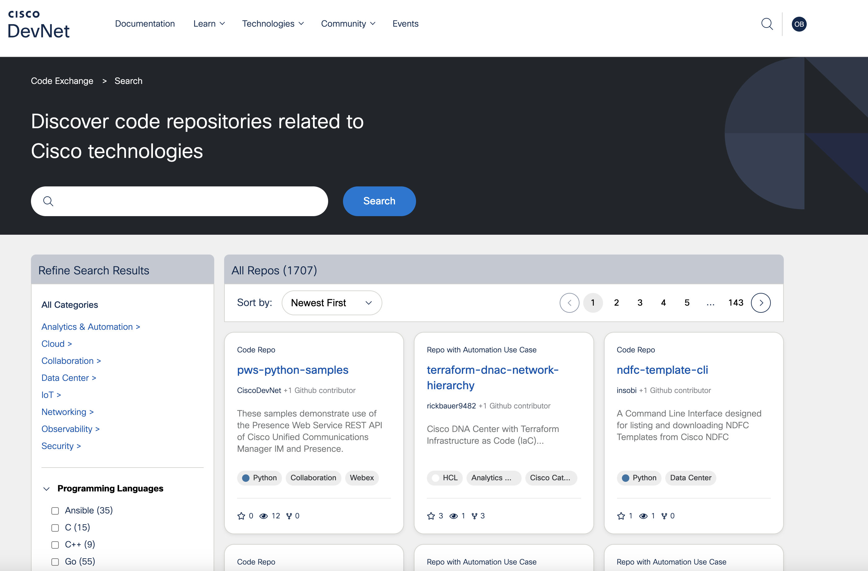 New Features on Code Exchange Platform - Cisco Community