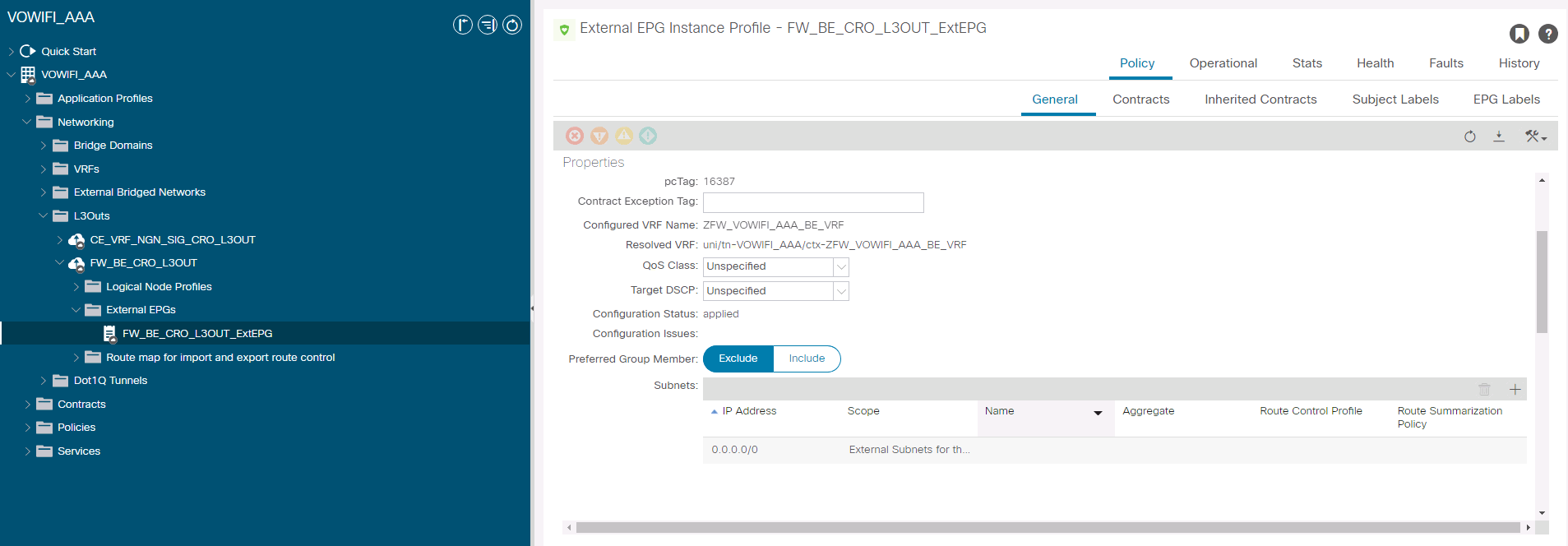 Solved: L3out not receiving routes - Cisco Community