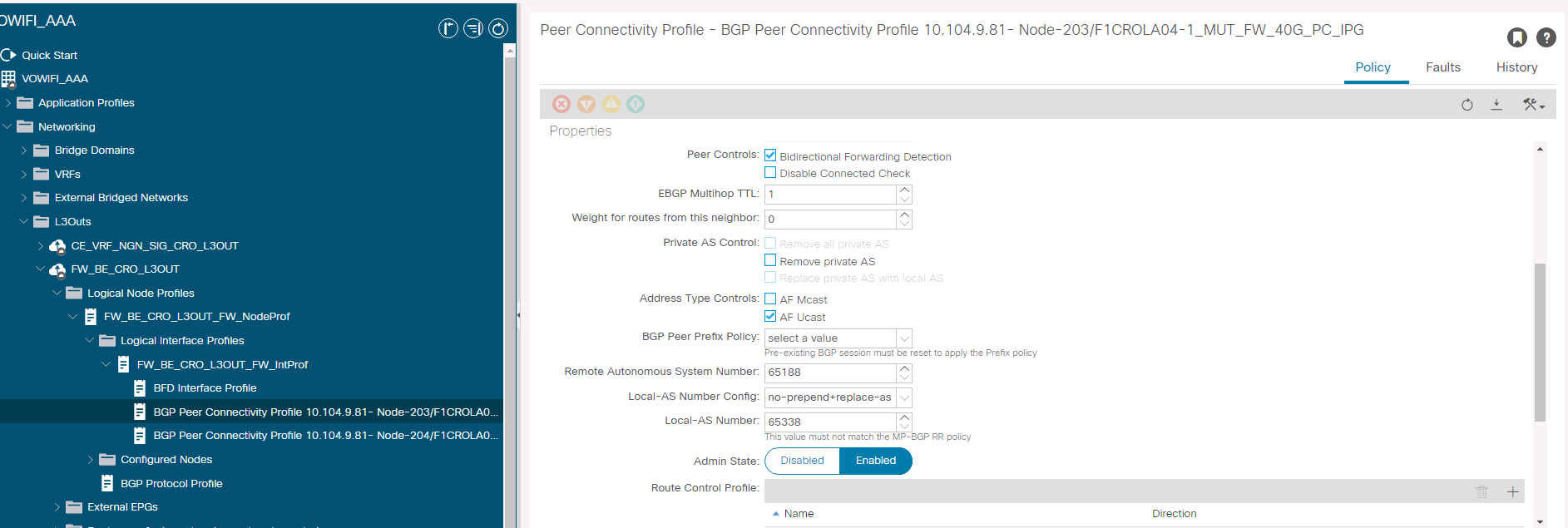 Solved: L3out not receiving routes - Cisco Community