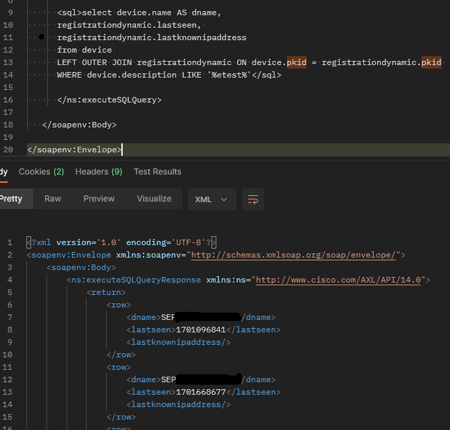 SQL for Last Known IP - Cisco Community