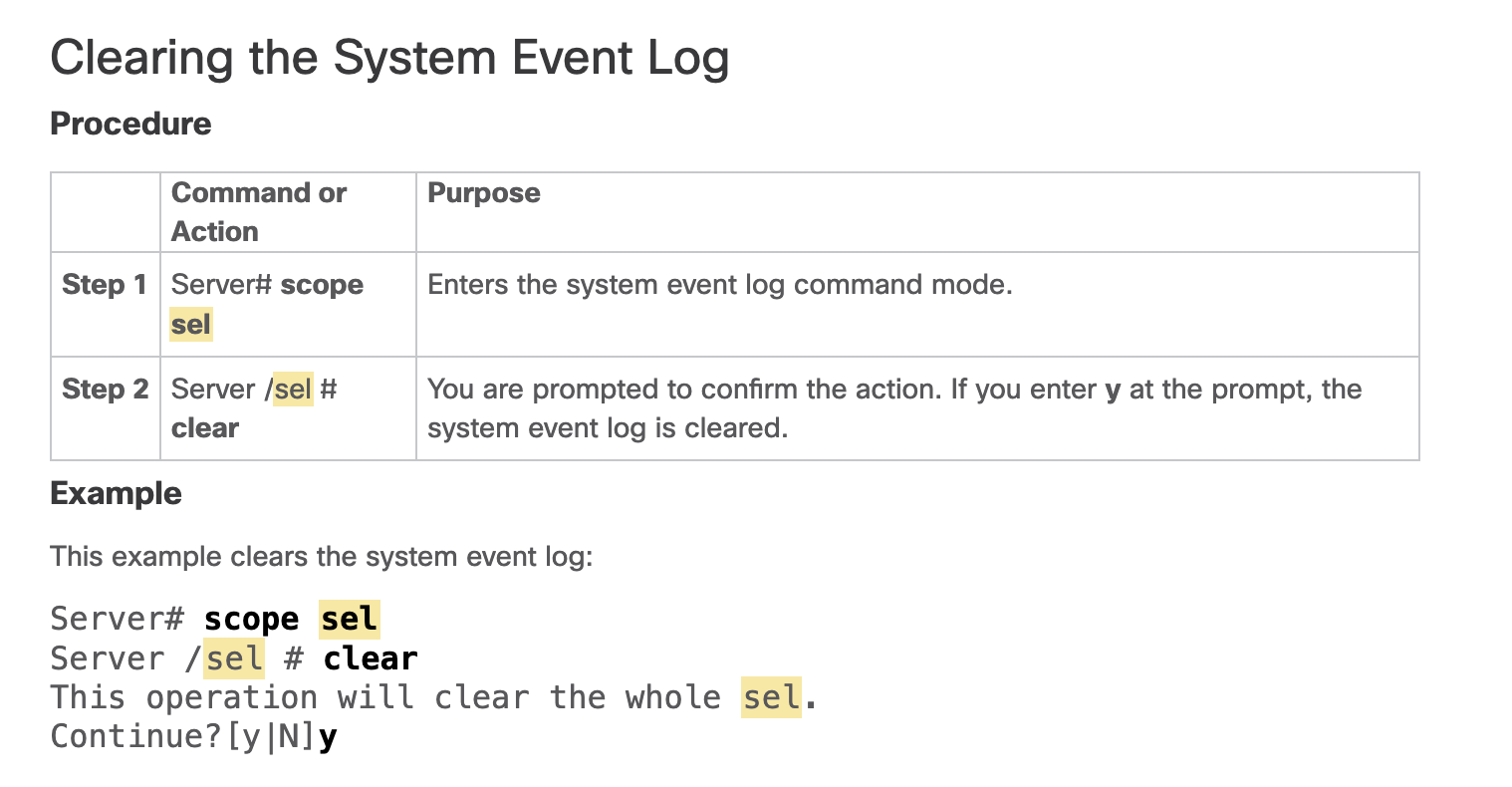 Can someone give me the easiest way to get rid of SEL logs in UCS ...