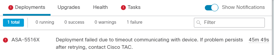Health: FMC Not Available ( FMC-Disable ) - Cisco Community