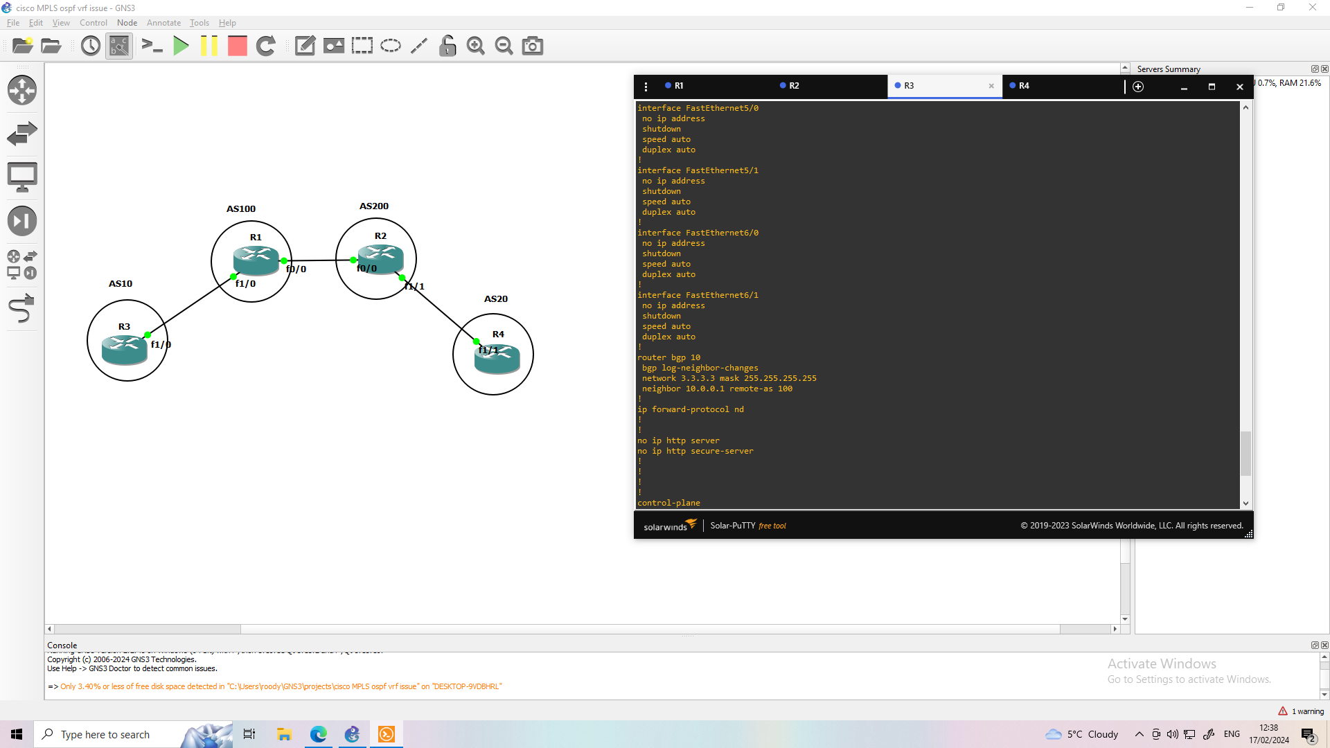 Two EBGP Peering Between VRF's - Cisco Community