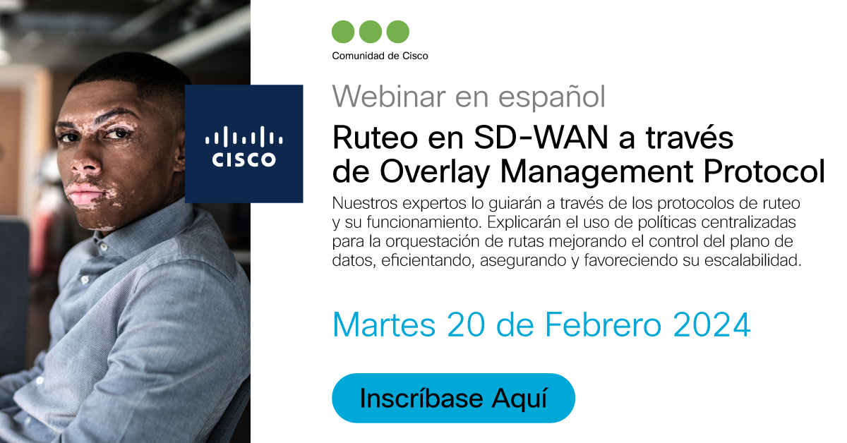 Ruteo en SD-WAN a través de Overlay Management Protocol - Cisco Community