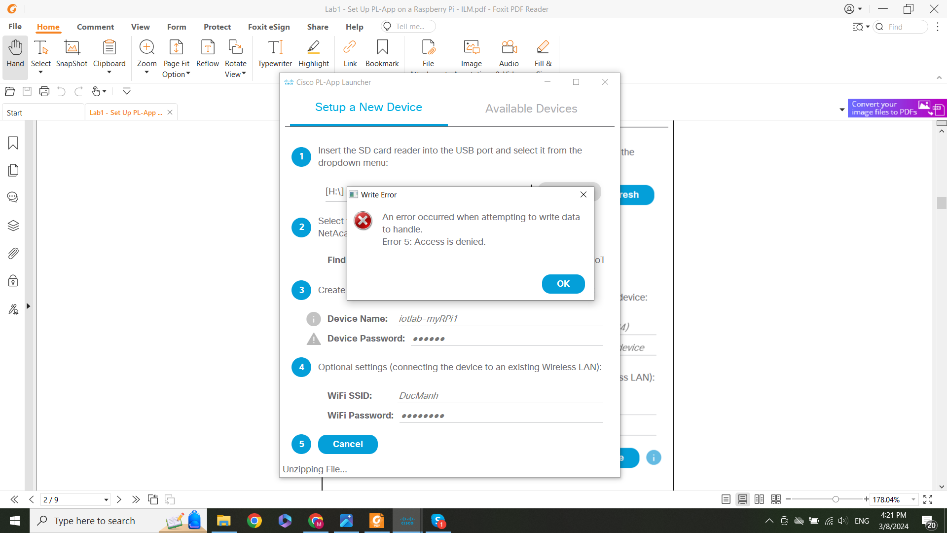 Access denied when setting up PL-App in Cisco IoT Security subject ...