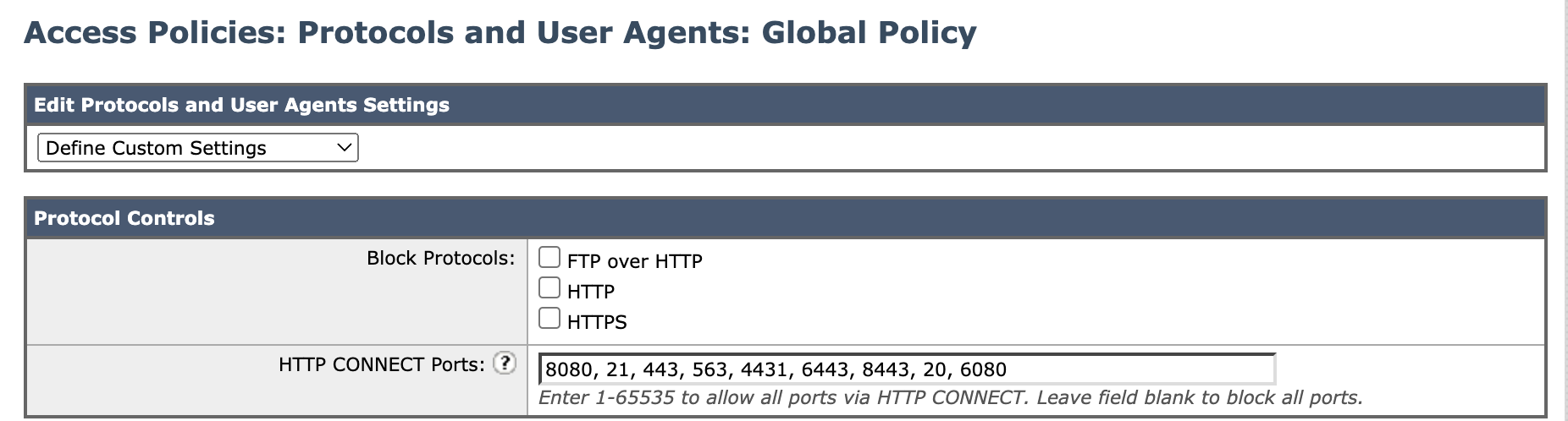 Listening on different ports in Cisco WSA - Cisco Community