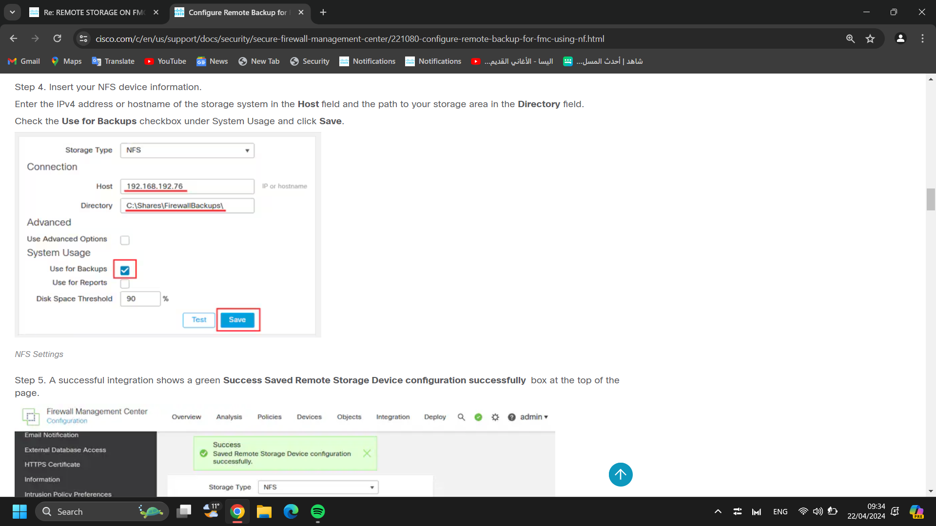 REMOTE STORAGE ON FMC - Cisco Community