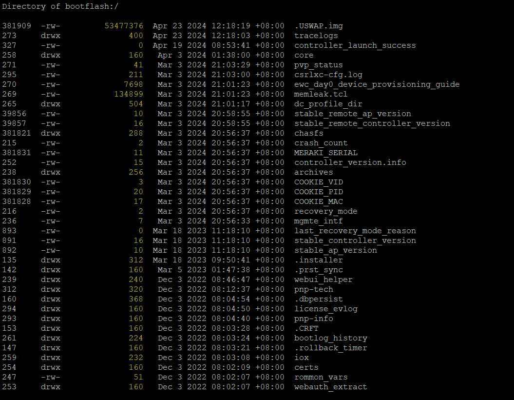 C9105 Wireless Controller - %PLATFORM-1-NOSPACE: bootflash : no space ...