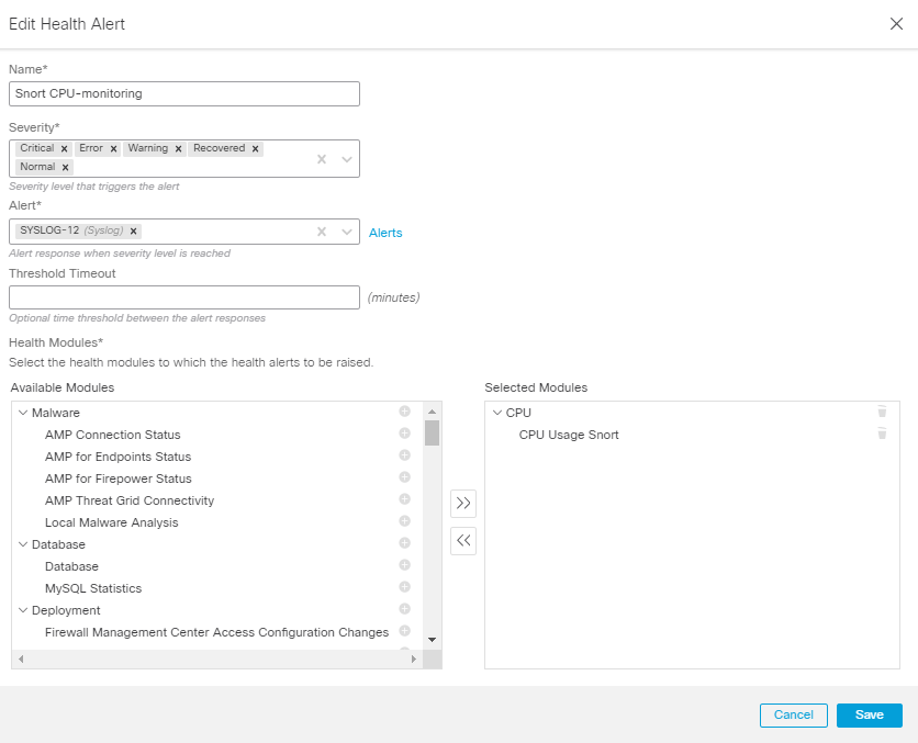 Firepower System: Health Monitor: CPUやメモリの 定常監視方法 - Cisco Community