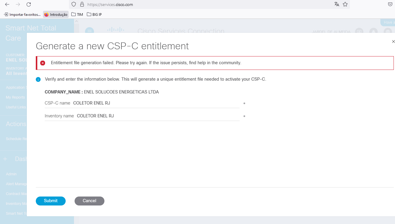 Problems generating a new CPC entitlement 04/2024 - Cisco Community