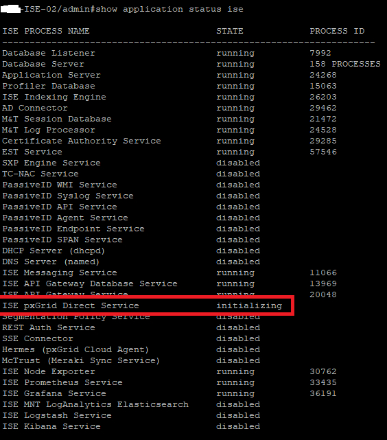 ISE pxGrid Direct Service stucks at "Initializing" - Cisco Community