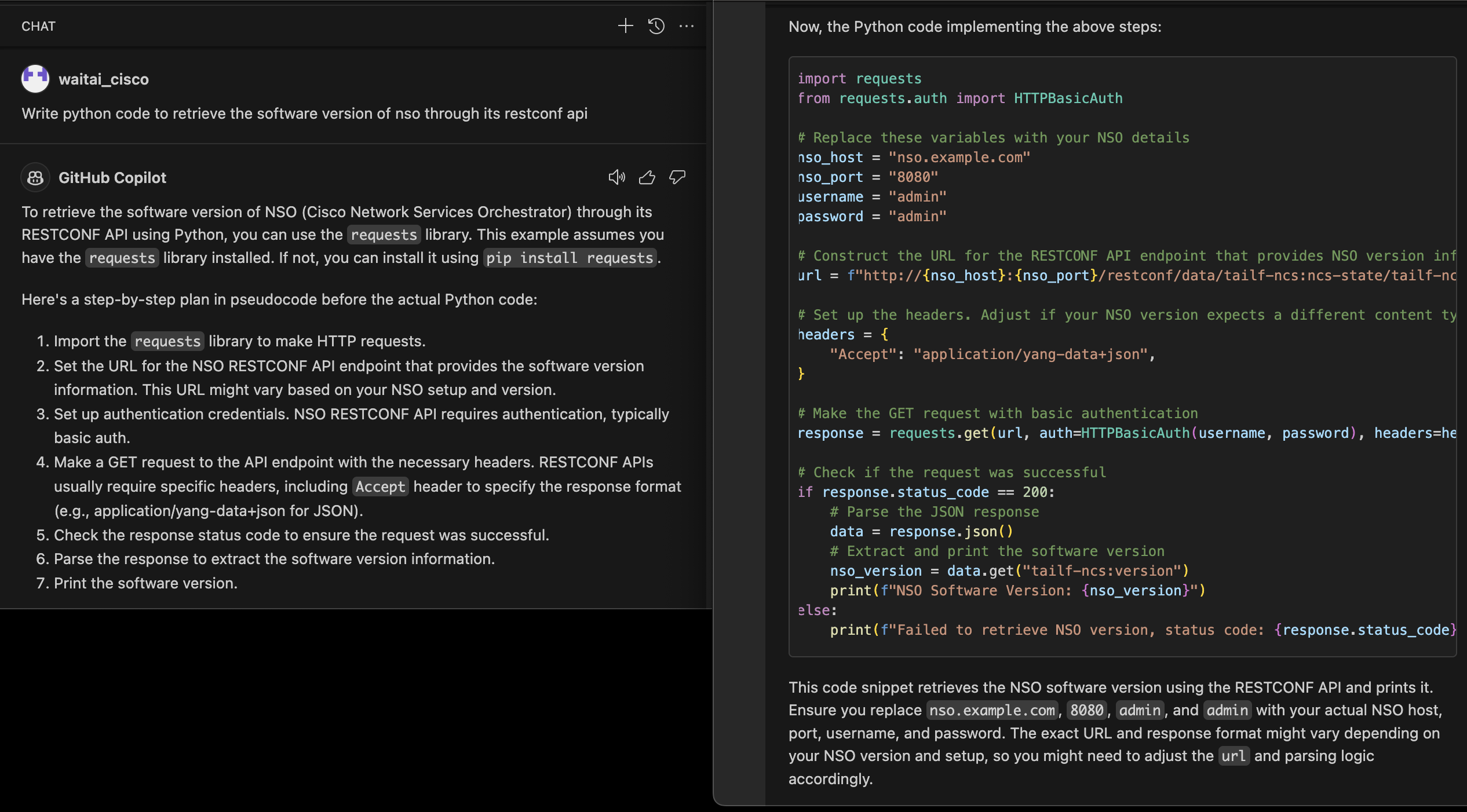 AI-Assisted Code Generation for Network Automation with CWM and NSO - Cisco Community
