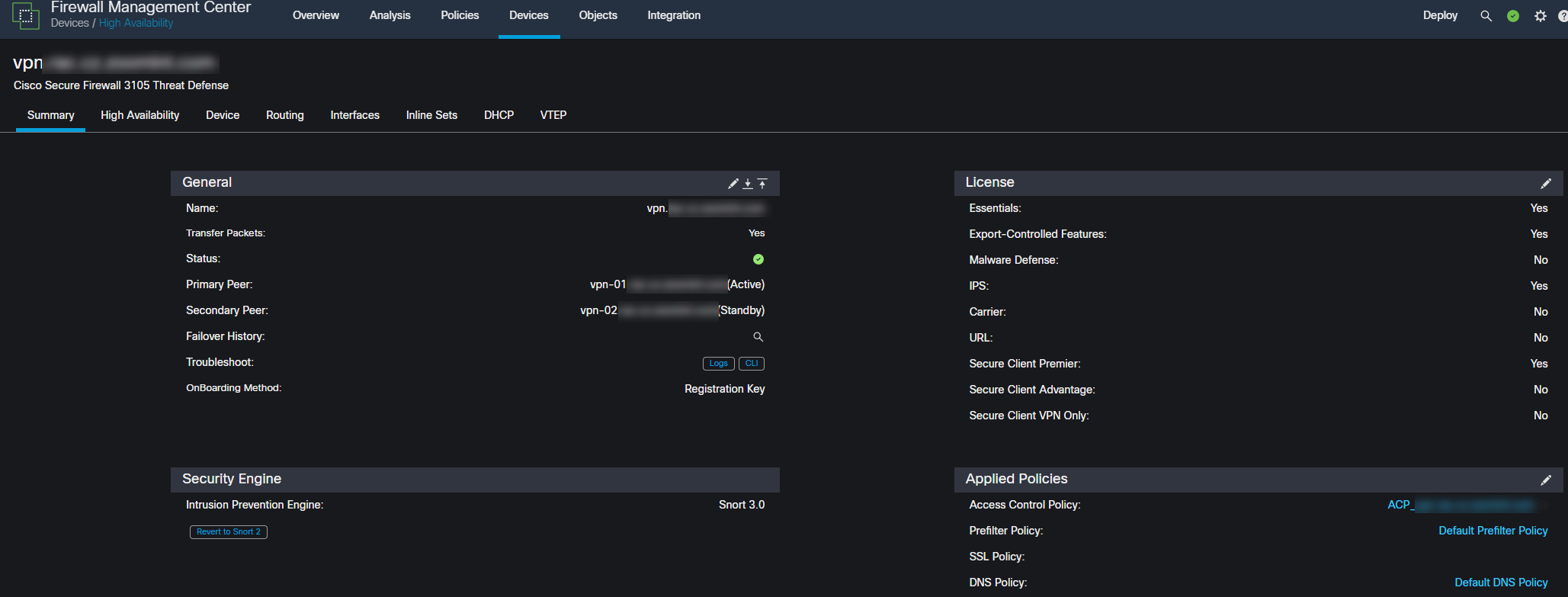 Secure Firewall 3105 HA - interface IP migrating on HA failure - Cisco ...