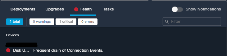 FMC Critical Alert Disk Usage - Cisco Community