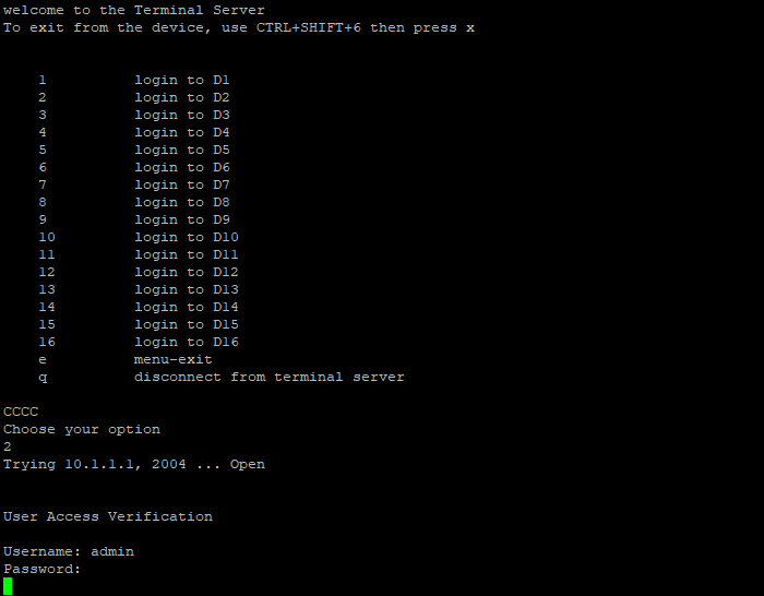 Solved: Cisco 2901 as Terminal Server unable to access factory ...