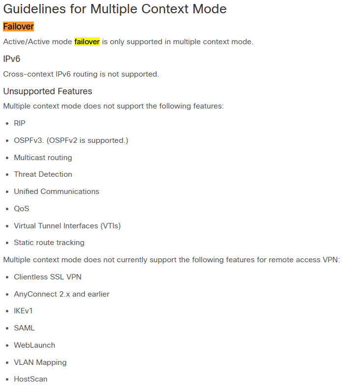 Solved: Active/Active limitations - ASA Multi-context - Cisco Community