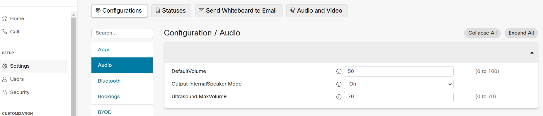 Cisco Room Kit Mini Audio Settings - Cisco Community