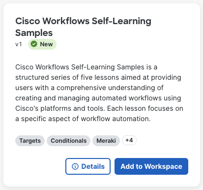 Cisco Workflows Self-Learning Samples - Cisco Community