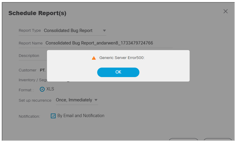 SNTC Portal Suddenly cannot Schedule Report - Cisco Community