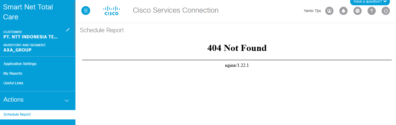 SNTC Portal Suddenly cannot Schedule Report - Cisco Community