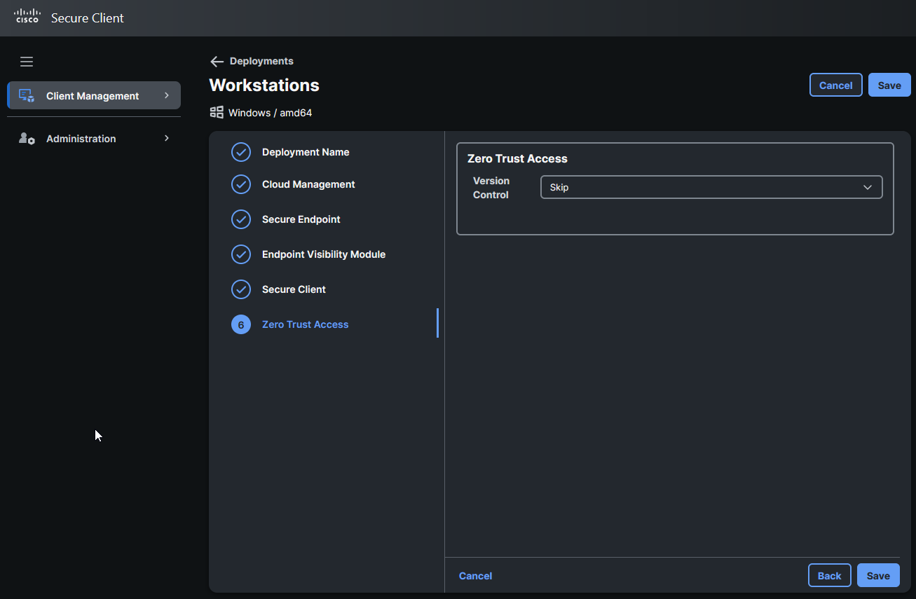 Solved: Secure Client Cloud Management Deployments not saving - Cisco Community