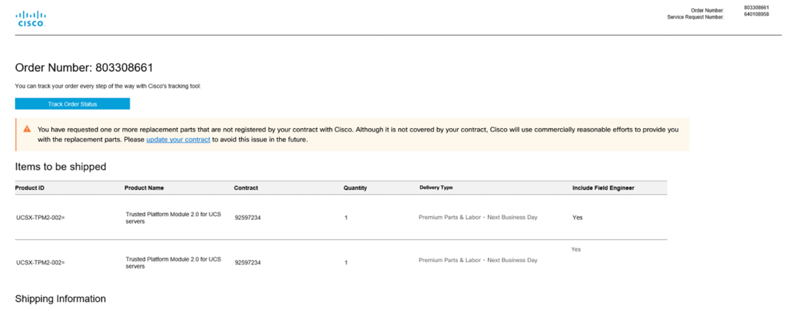 Update to RMA Creation Process for Advance Hardware Replacement - Cisco ...