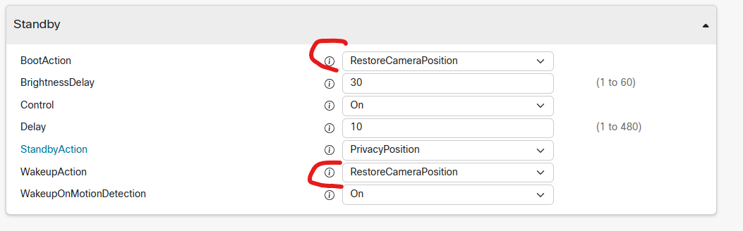 Webex Room Kit Plus - Camera Settings revert to Cisco-defaults on wake ...