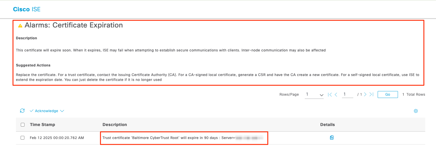 ISE: "Baltimore CyberTrust Root"の証明書期限切れについて - Cisco Community