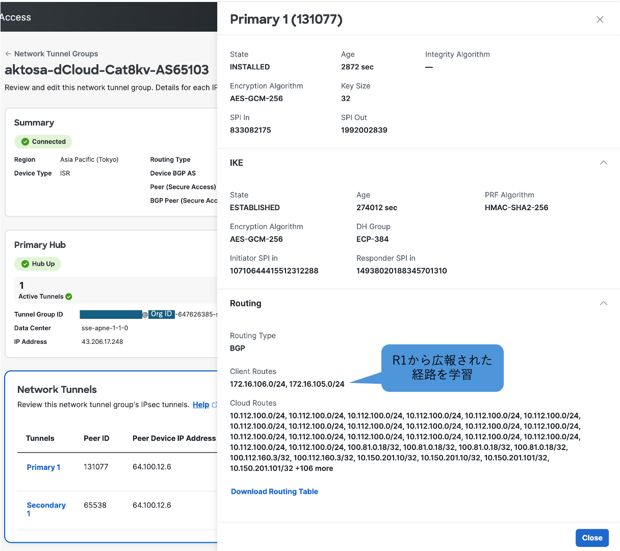 Secure Access: Network Tunnel Groupの接続におけるCPEルータの機器冗長設定例 - Cisco Community