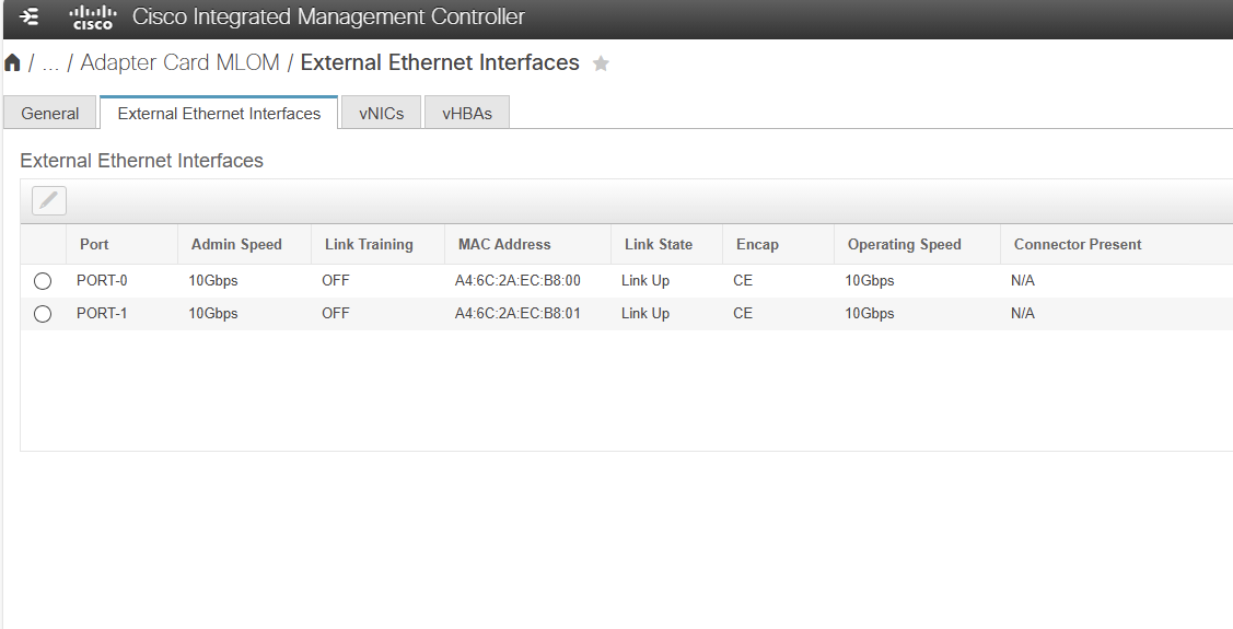 C220 M4 Physical NICs not showing - Cisco Community