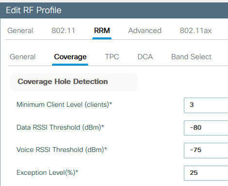 9800 RRM FRA and RF Profile Power Control Threshold 2.4GHz - Cisco ...