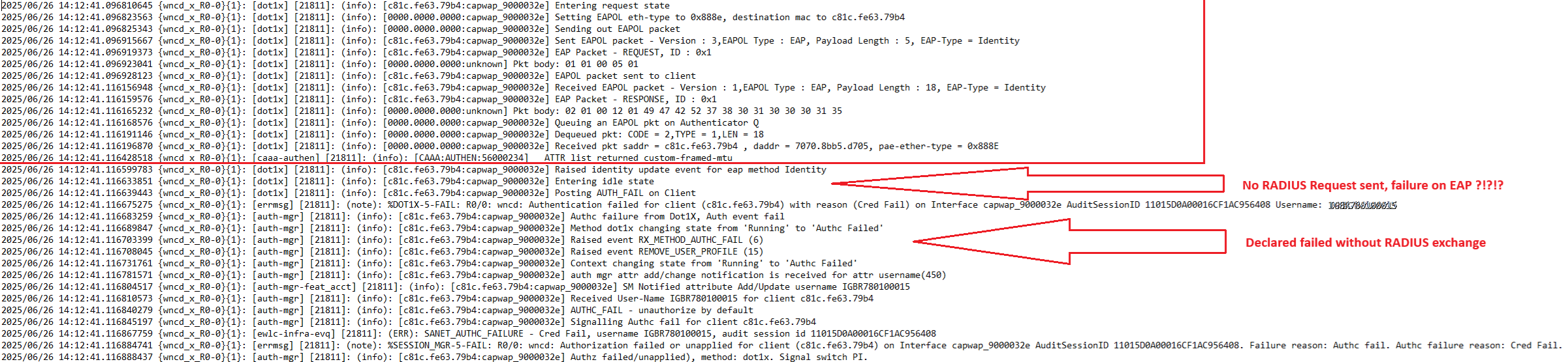 WLC9800 not sending RADIUS Access-Request for particular clients - Cisco Community