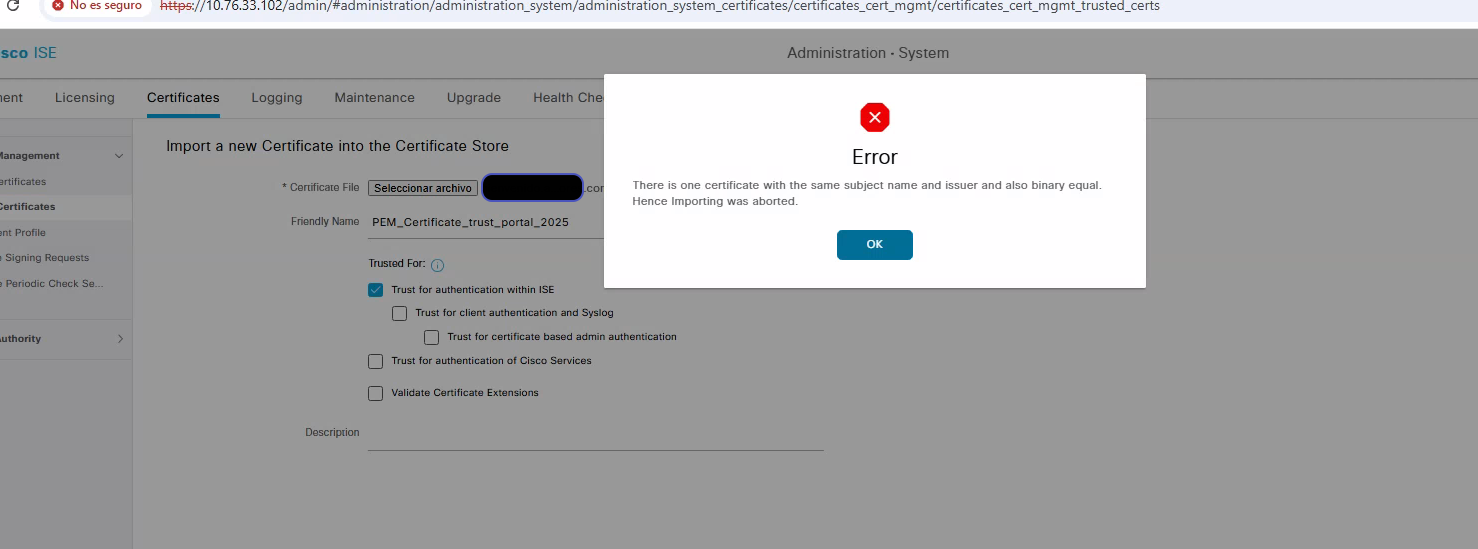 CErtificate guest ISE - Cisco Community