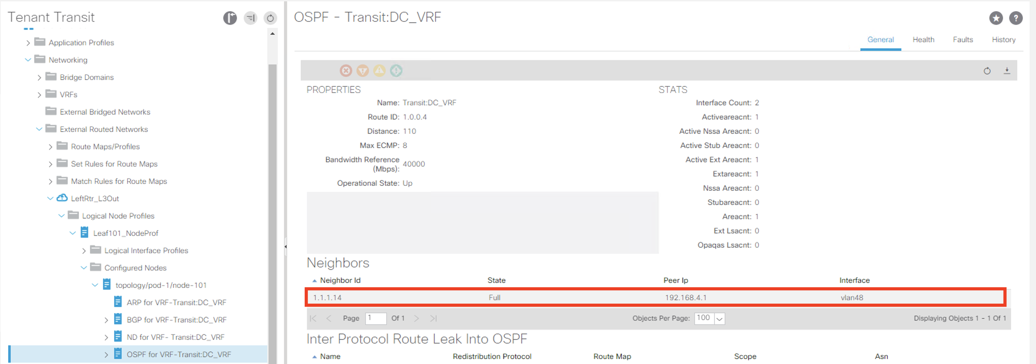 ACI Transit Routing in a Single VRF - Cisco Community