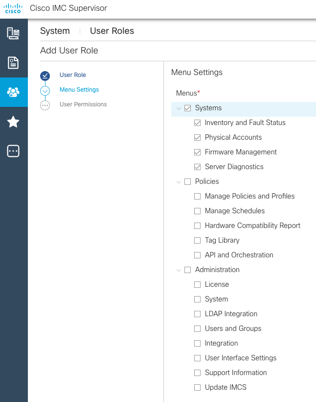 Cisco IMC Supervisor 2.2.0.1 -- how do I limit a user so he can only ...