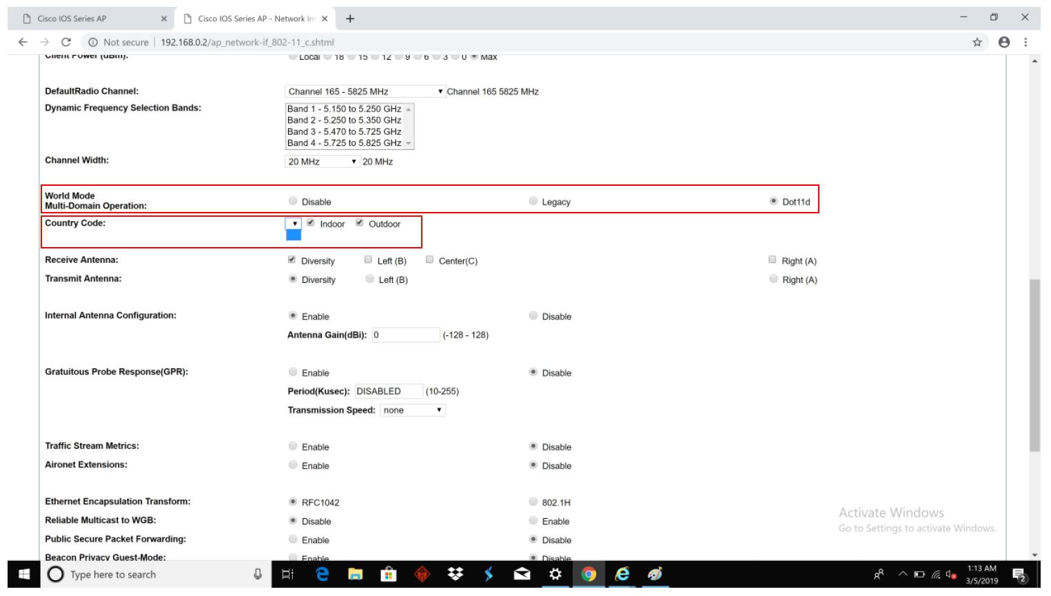 5 GHz channel 144 (5710 GHz ~ 5730 GHz) selection on Cisco AP - Cisco ...