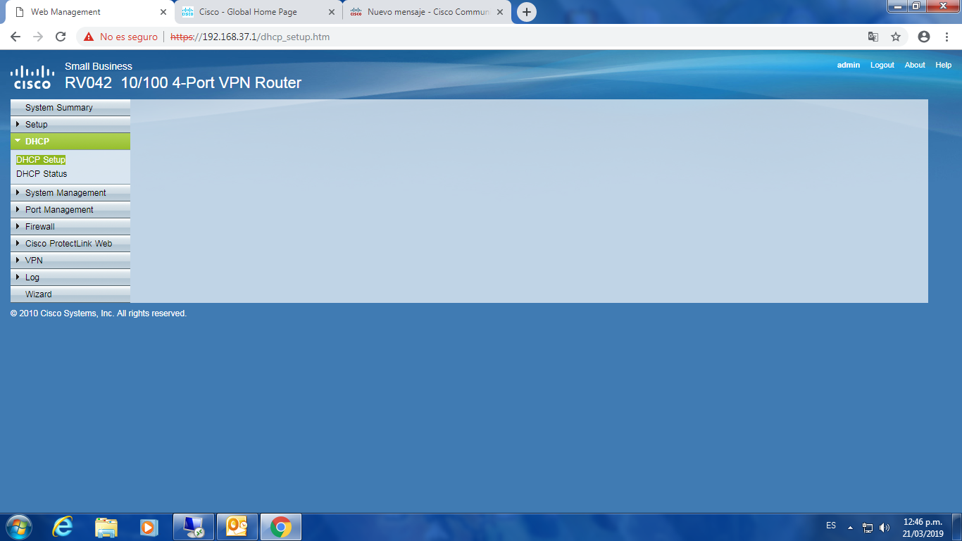 Solucionado: Cisco RV042 en Blanco - Cisco Community