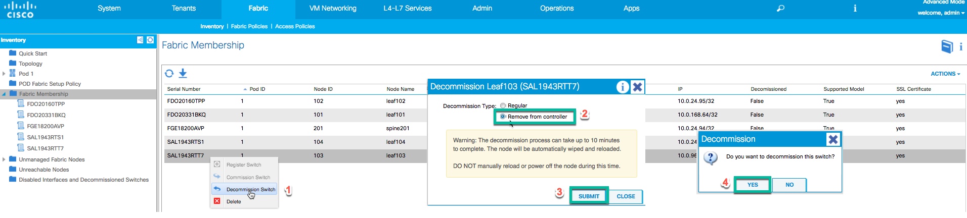 Replacing a leaf or spine switch in ACI fabric - Cisco Community