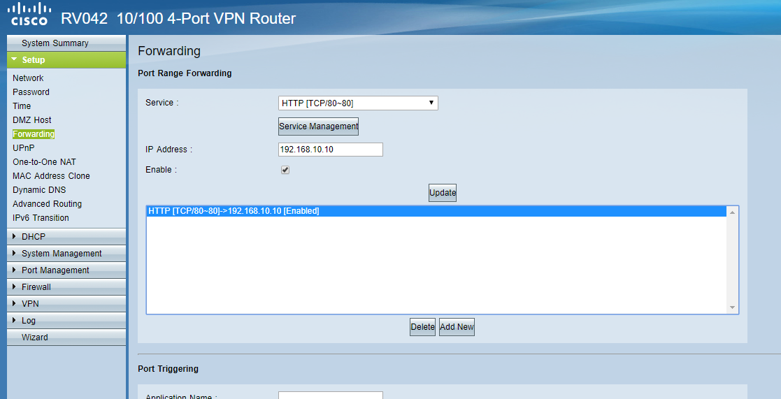 Port Forwarding on RV042 VPN Router - Cisco Community