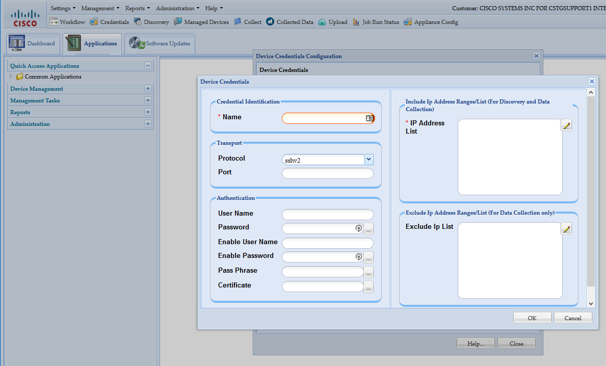 Regarding SSH Protocol on SNTC Collector & Scanning CLI for information ...