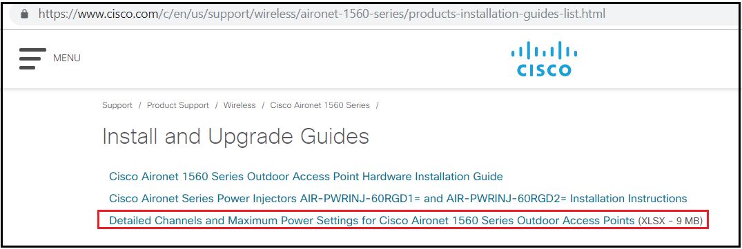 1562I 5GHz power levels in Mobility Express - Cisco Community