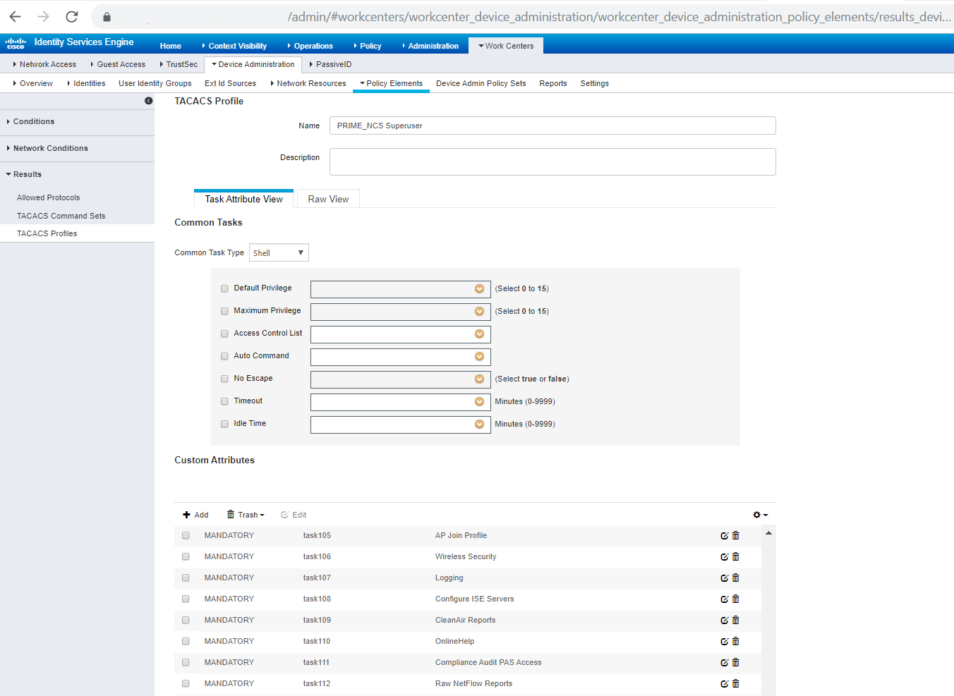 Cisco EPNM and ISE intergration, query on authorization profile - Cisco ...