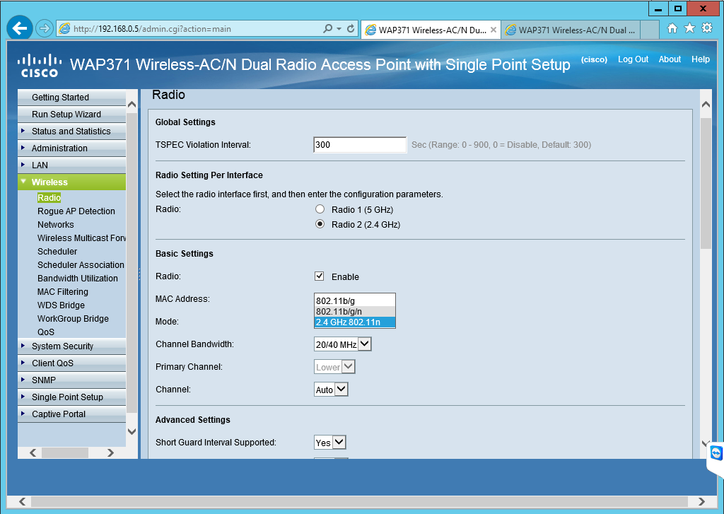 Résolu : Configurer une borne WAP371 pour un max de compatibilitées ...