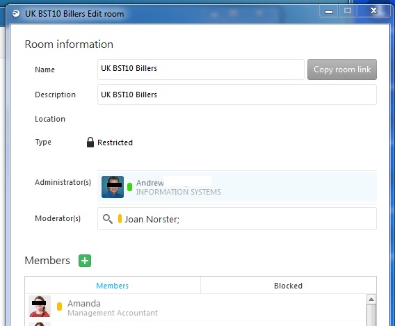 Multiple administrators on a persistent chat room - Cisco Community
