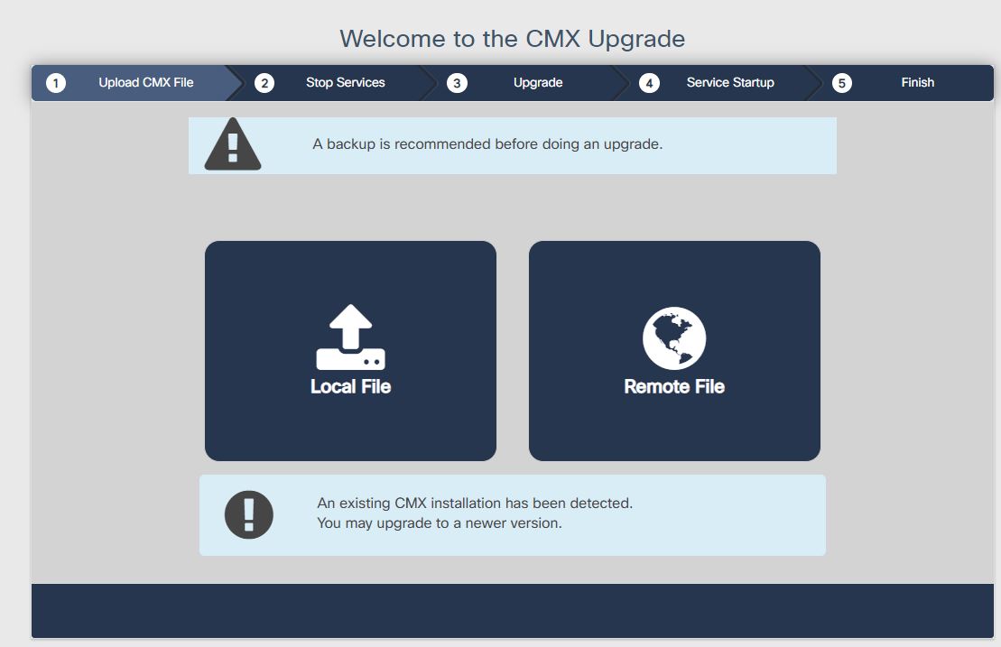 Solved: Upload Upgrade File to CMX - Cisco Community