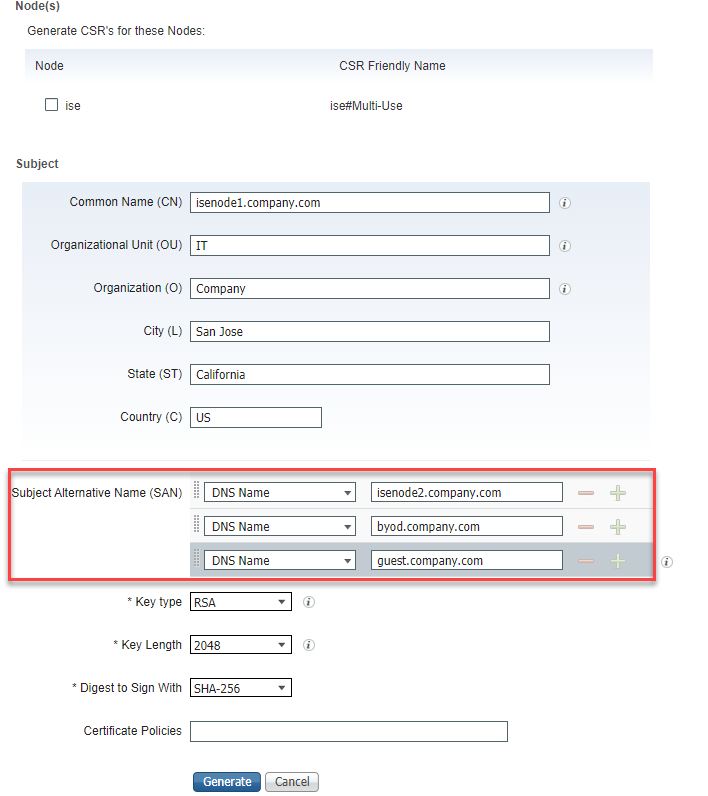 Cisco ISE integration for DigiCert Multi-Domain SSL Certificate 2 Years ...
