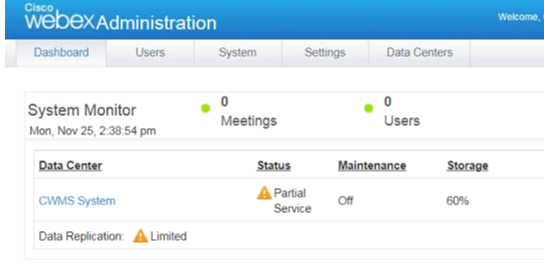 Cisco Webex Meeting Server Data Replication Error And Partial Service Status After Certificate