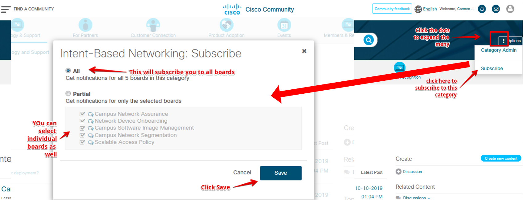 How to use Community Subscriptions - Cisco Community