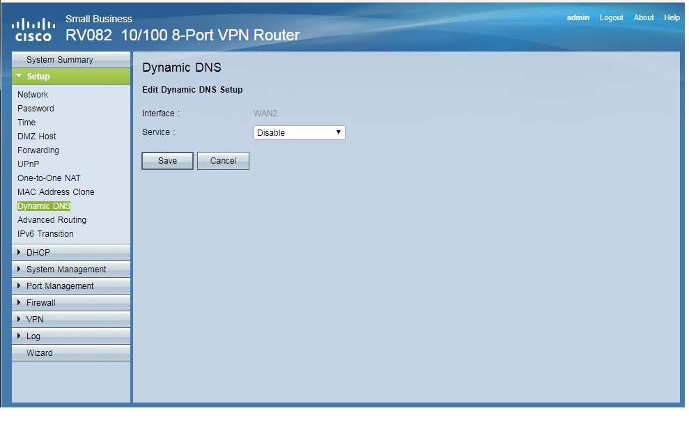 Dual Wan with DDNS in RV082 - Cisco Community
