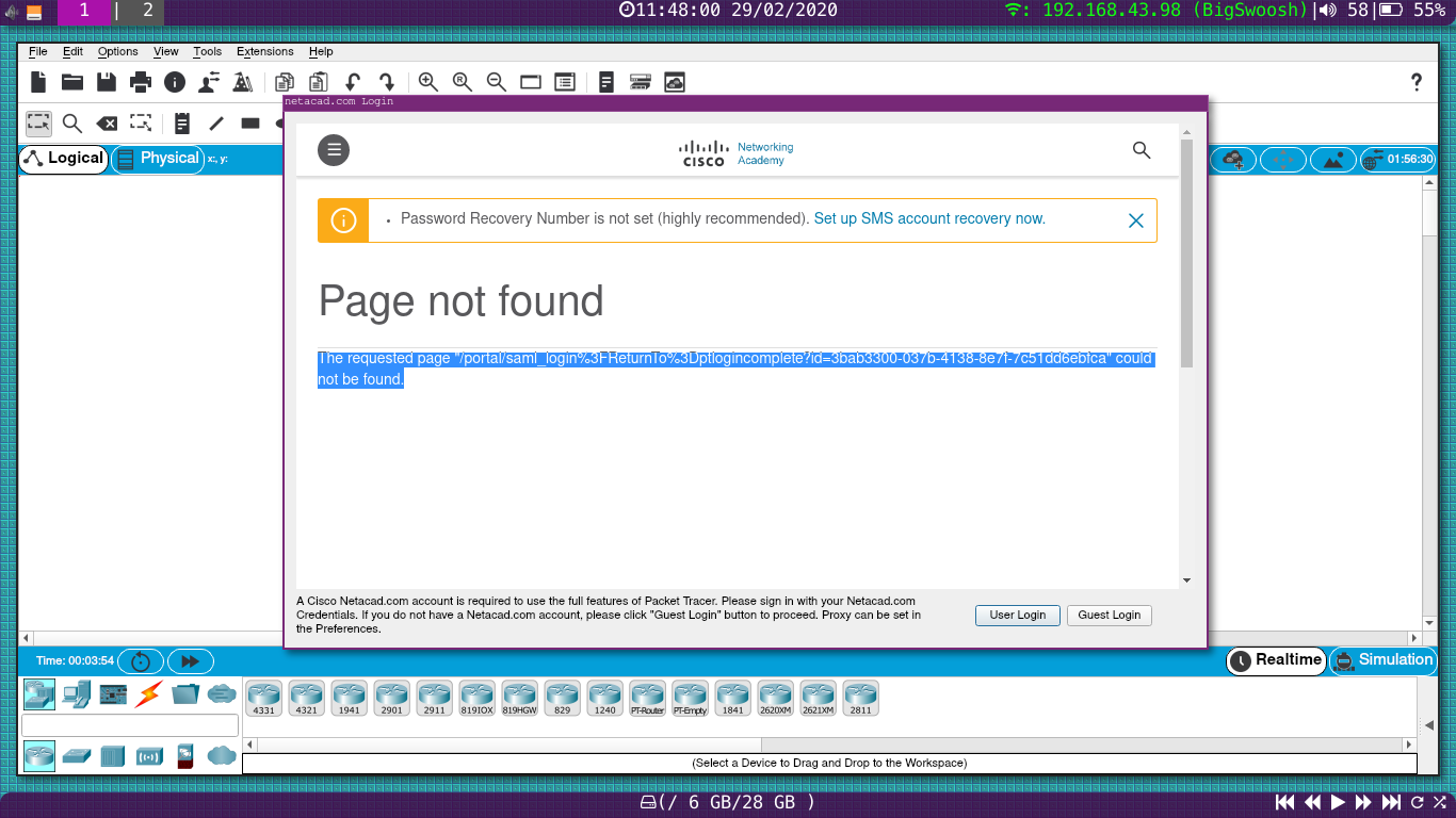 Packet Tracer login issues - Cisco Community Packet Tracer login issues - Cisco Community